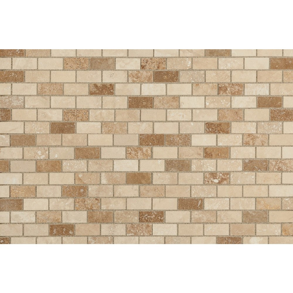 Mixed Beige Walnut Noce Travertine Mosaic Tiles – mayausatile