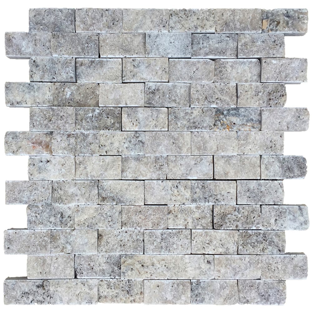 Travertine Silver Split Face Mosaic Tile – mayausatile