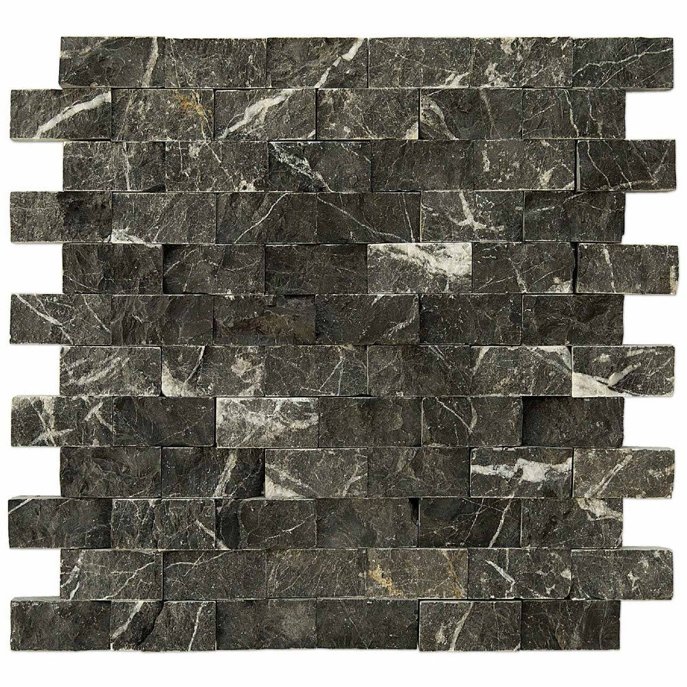 Toros Black Split Face Marble Mosaics – mayausatile