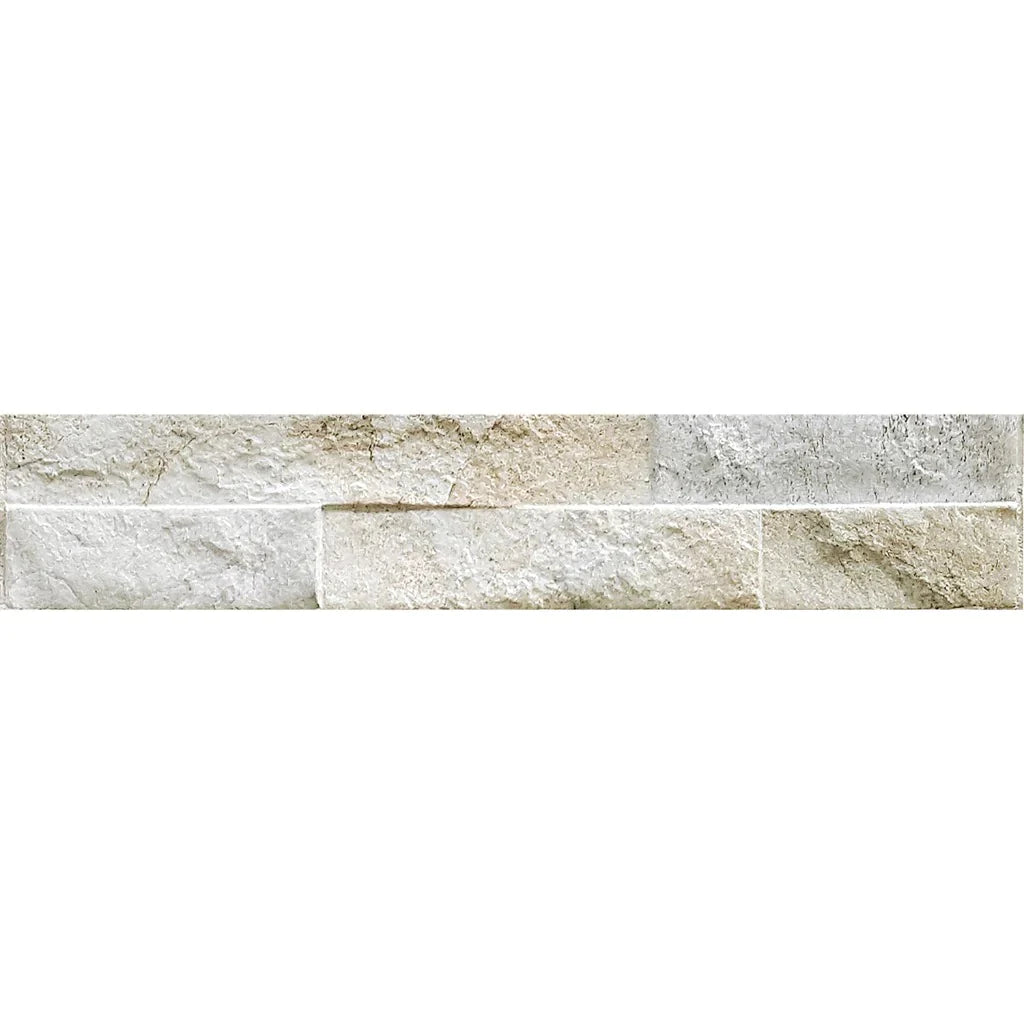 Aquatica Cream Porcelain Ledger Panel Mosaic Tile 3"x15" - Rock Collec ...