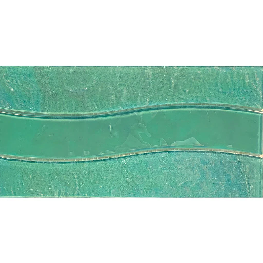 Aquatica Green Pool Waveglass Waterline Glass Tile 6"x12" - Border Wav ...