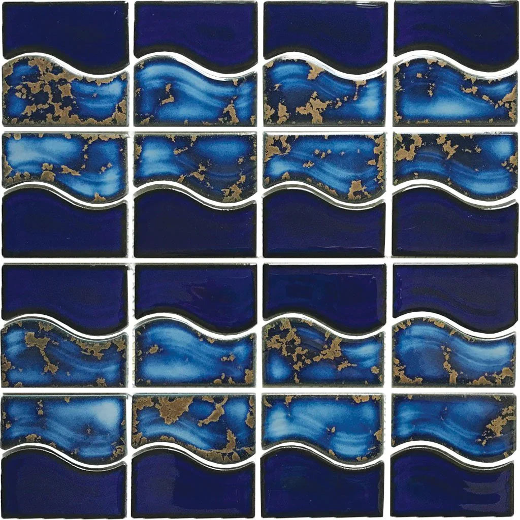 Aquatica Terra 6"x6" Porcelain Mosaic Pool Tile 12"x12" - Waterside Co ...