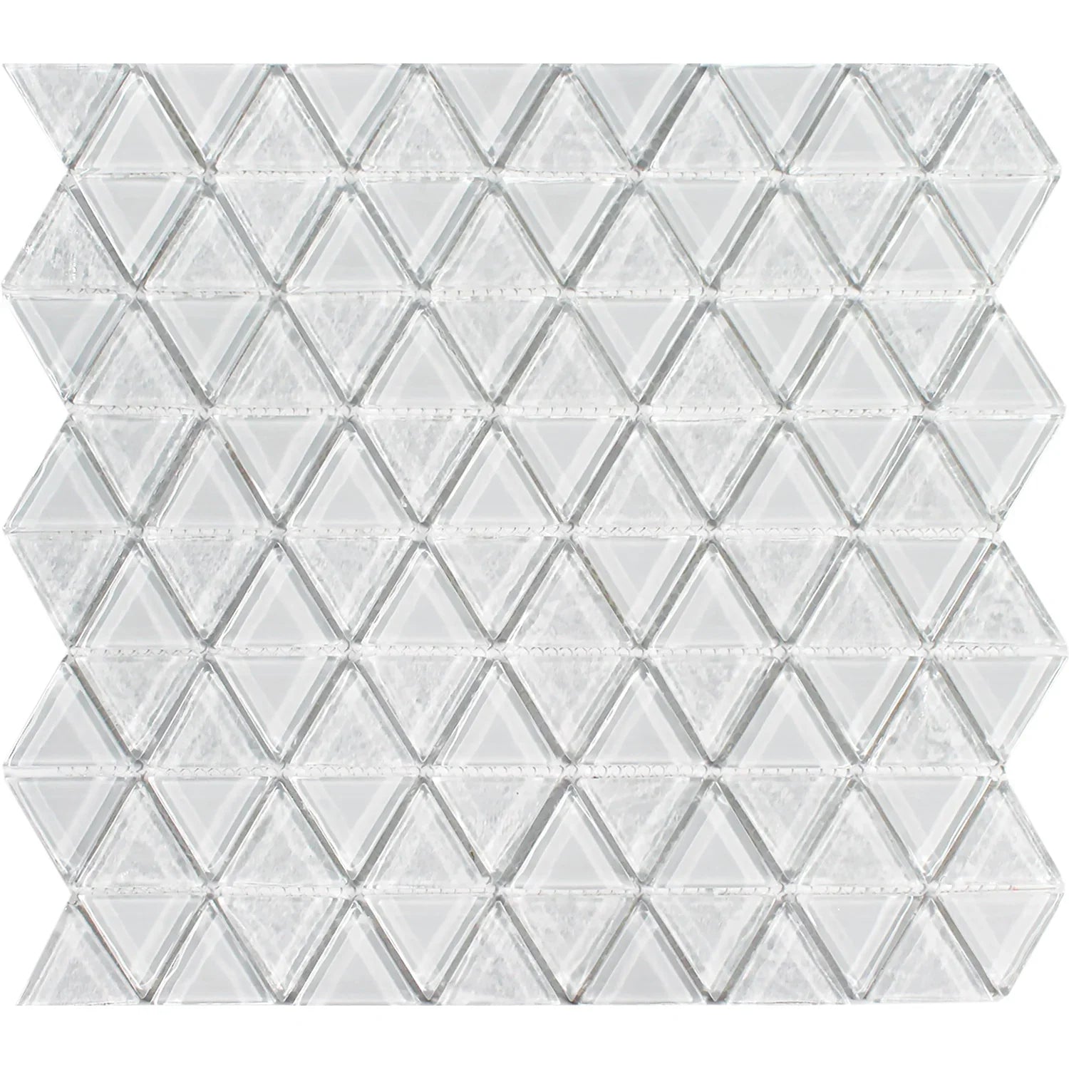 Aquatica Whitestone Glass Mosaic On Mesh Tile 11.75"x11.75" - Triangle