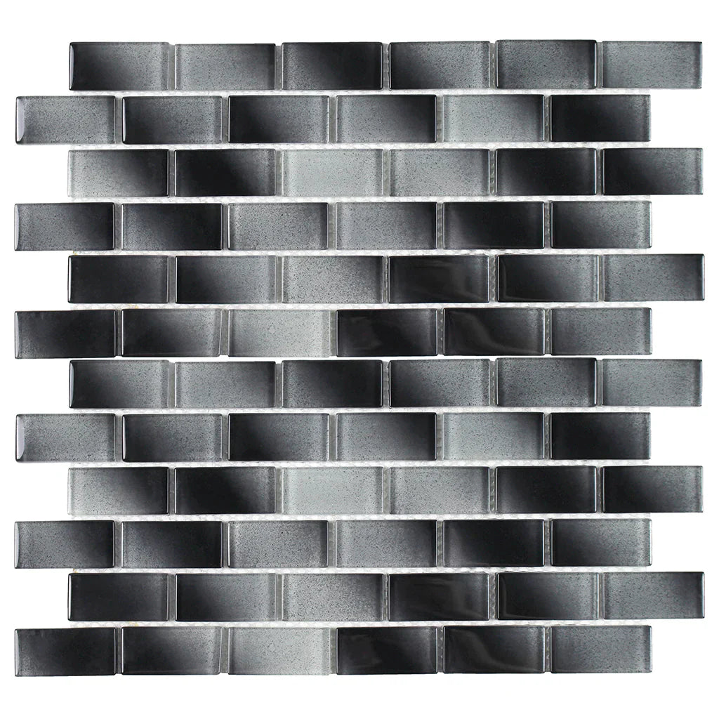 Aquatica Black Glass Mosaic Tile 12"x12" - Alpha Collection – mayausatile