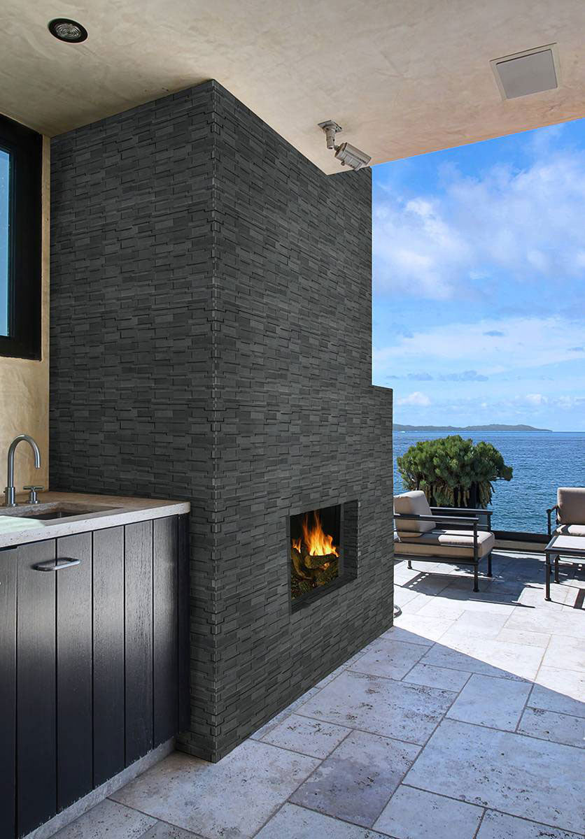 MSI Neptune 3D Interlocking Honed Basalt Mosaic Tile 12"x12" – mayausatile