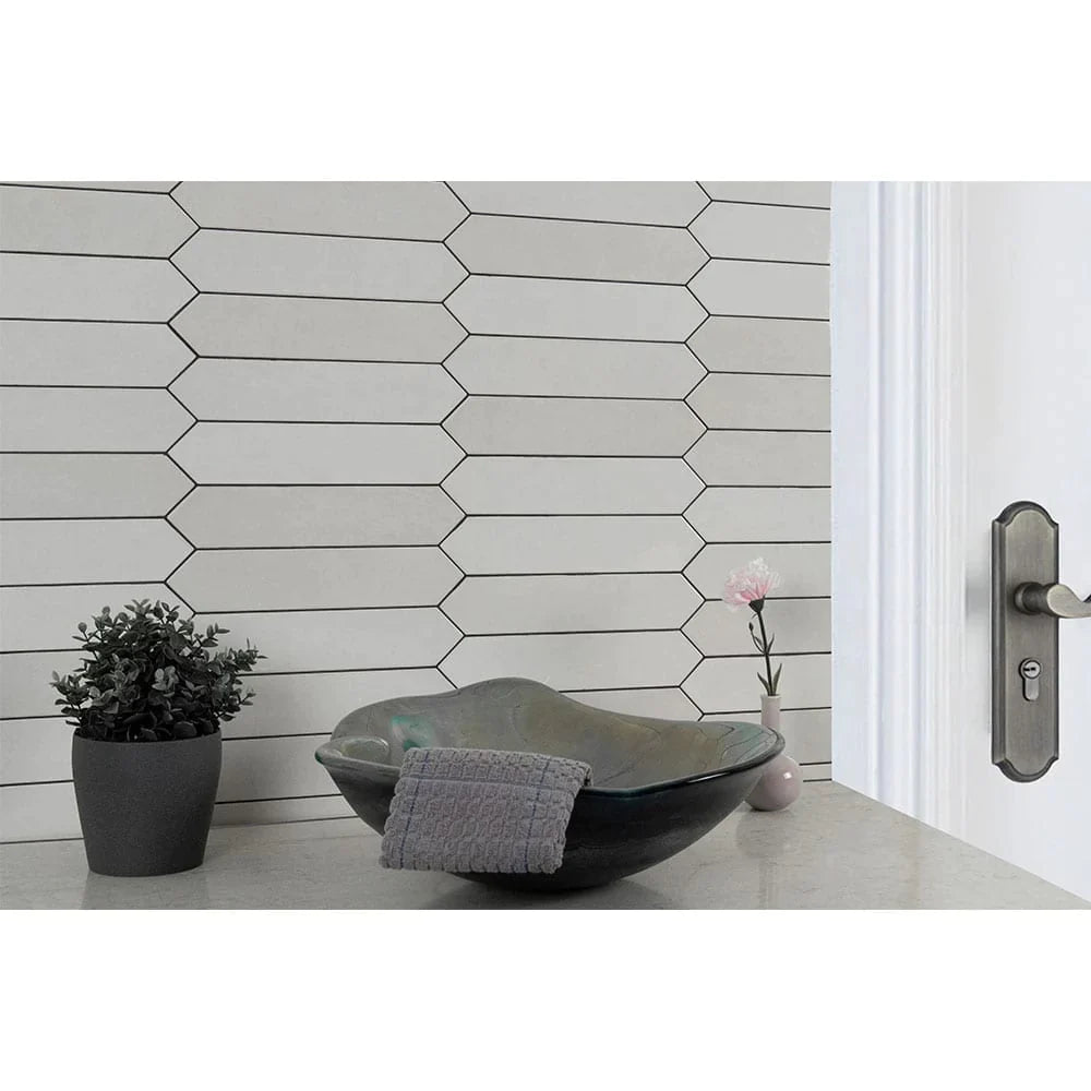 MSI Renzo Dove Pickett Glossy Ceramic Wall Tile 2.5"x13" – mayausatile