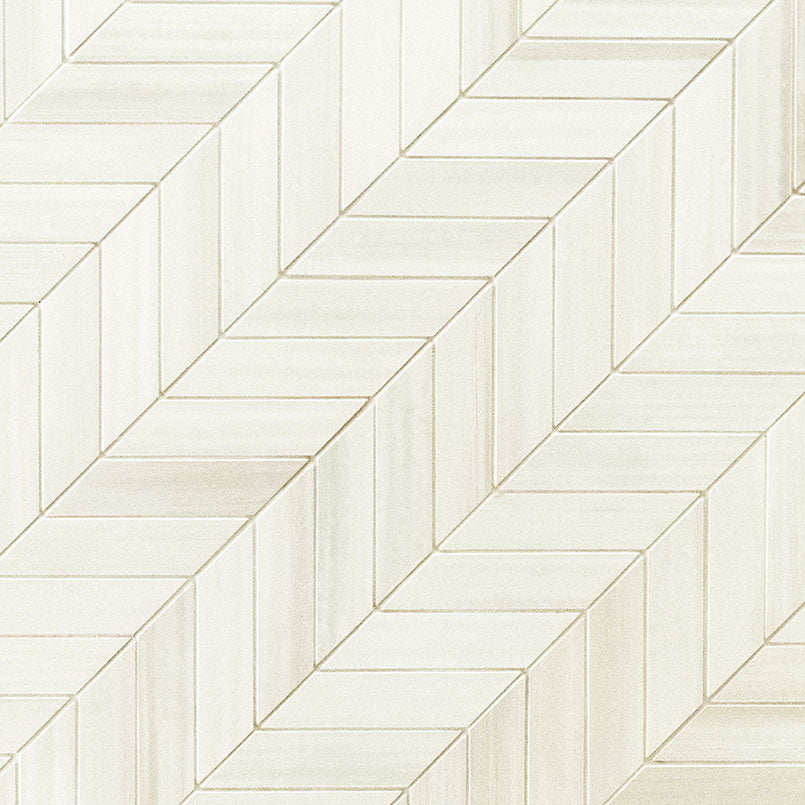 MSI Bianco Chevron Mosaic Porcelain Wall and Floor Tile 12"x15" - Wate