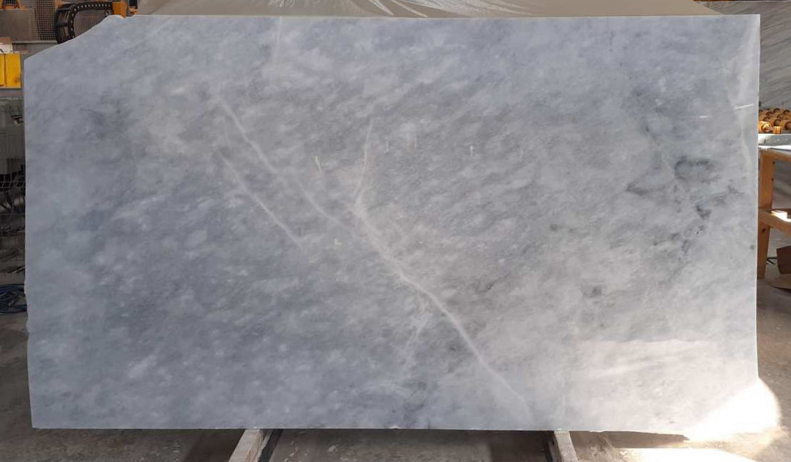 Ice Blue White Bookmatching Polished Marble Slab – mayausatile