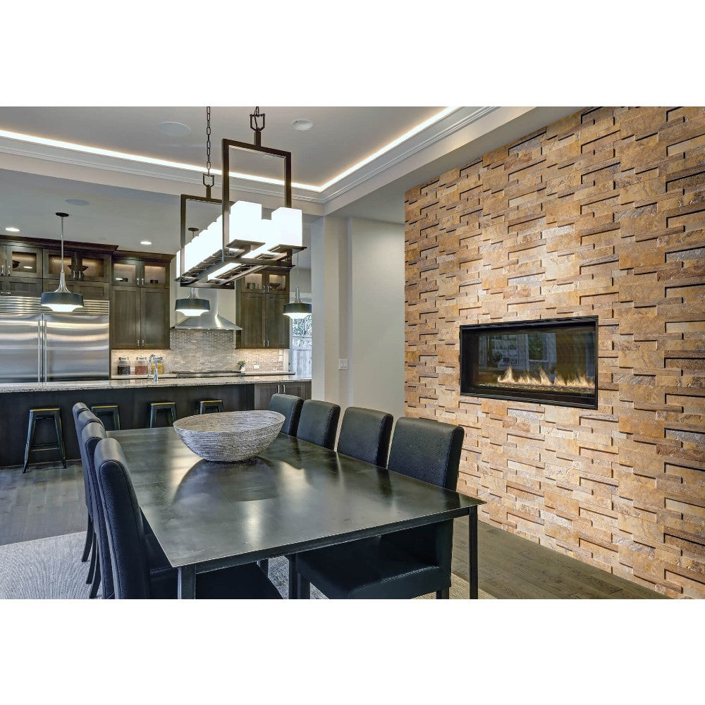 Gold 3D Travertine Ledger Panel – mayausatile