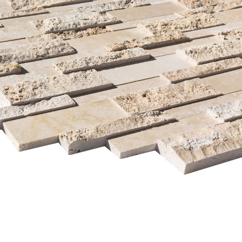 Classic Travertine Stacked Stone Ledger Panel