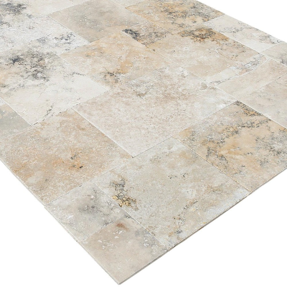 Golden Ink Antique French Pattern Set Travertine Tile – mayausatile