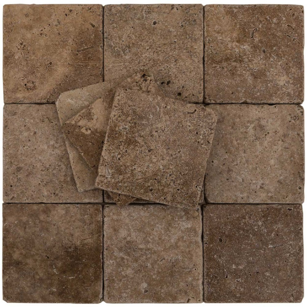 Noce Tumbled Travertine Tiles