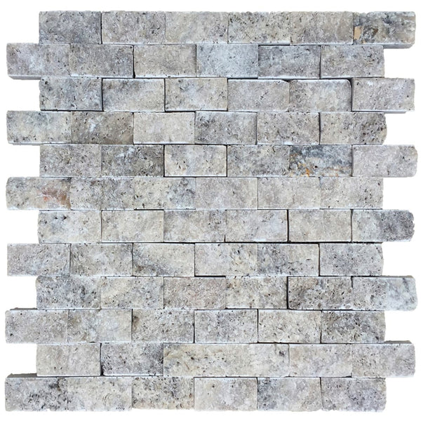 Travertine Silver Split Face Mosaic Tile – mayausatile