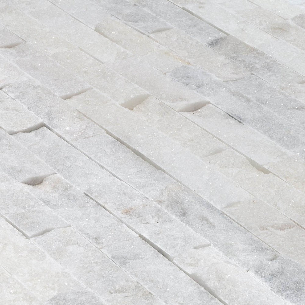 Bianco Carrara Stacked Stone Ledger Panel