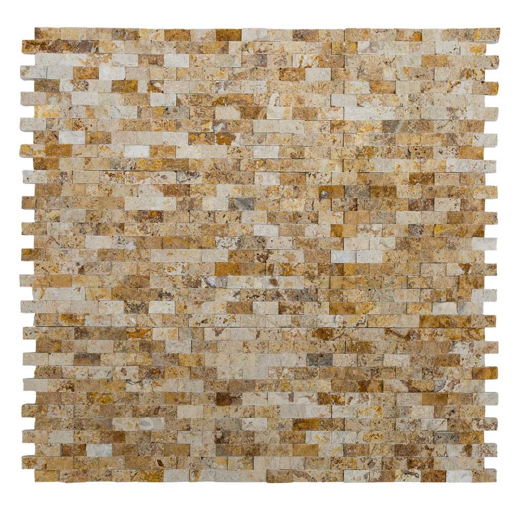 Valencia Travertine Split Face Stone Siding Mosaic Tiles